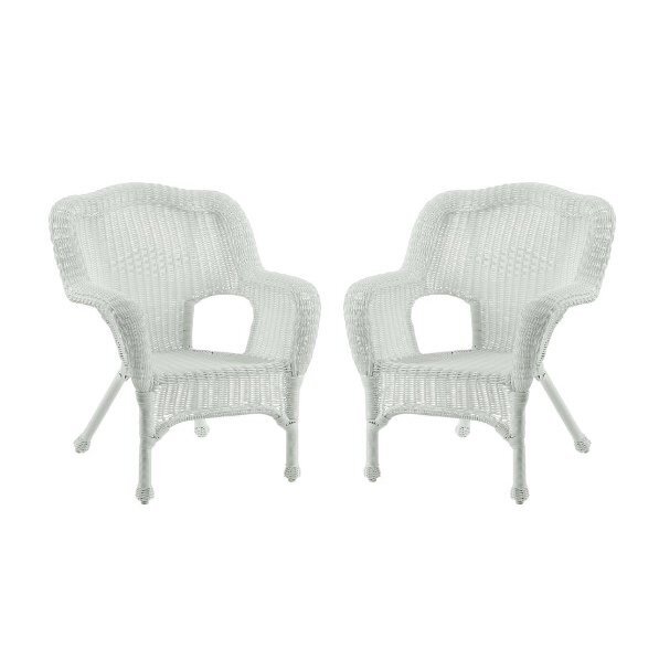 Camelback Resin Wicker Patio Chairs, White (Set of 2) | eBay