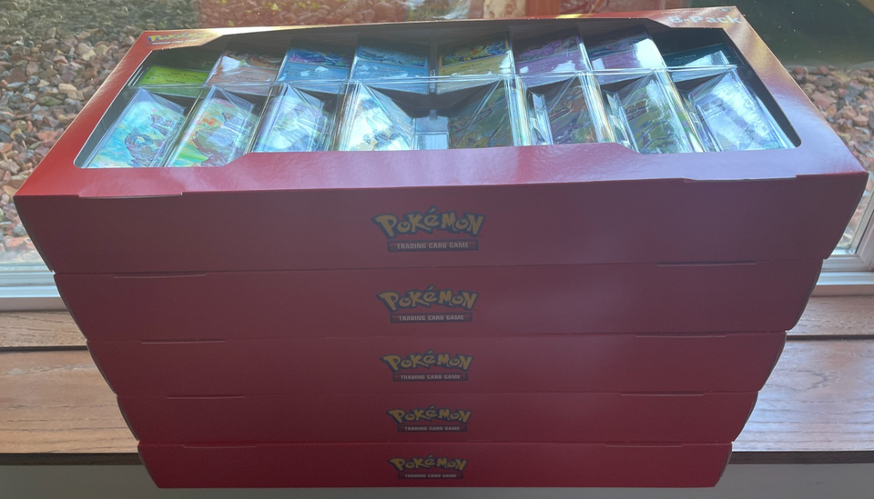 Lot Of 5 Costco Prismatic Evolutions 8-Pack Mini Tin boxes | eBay