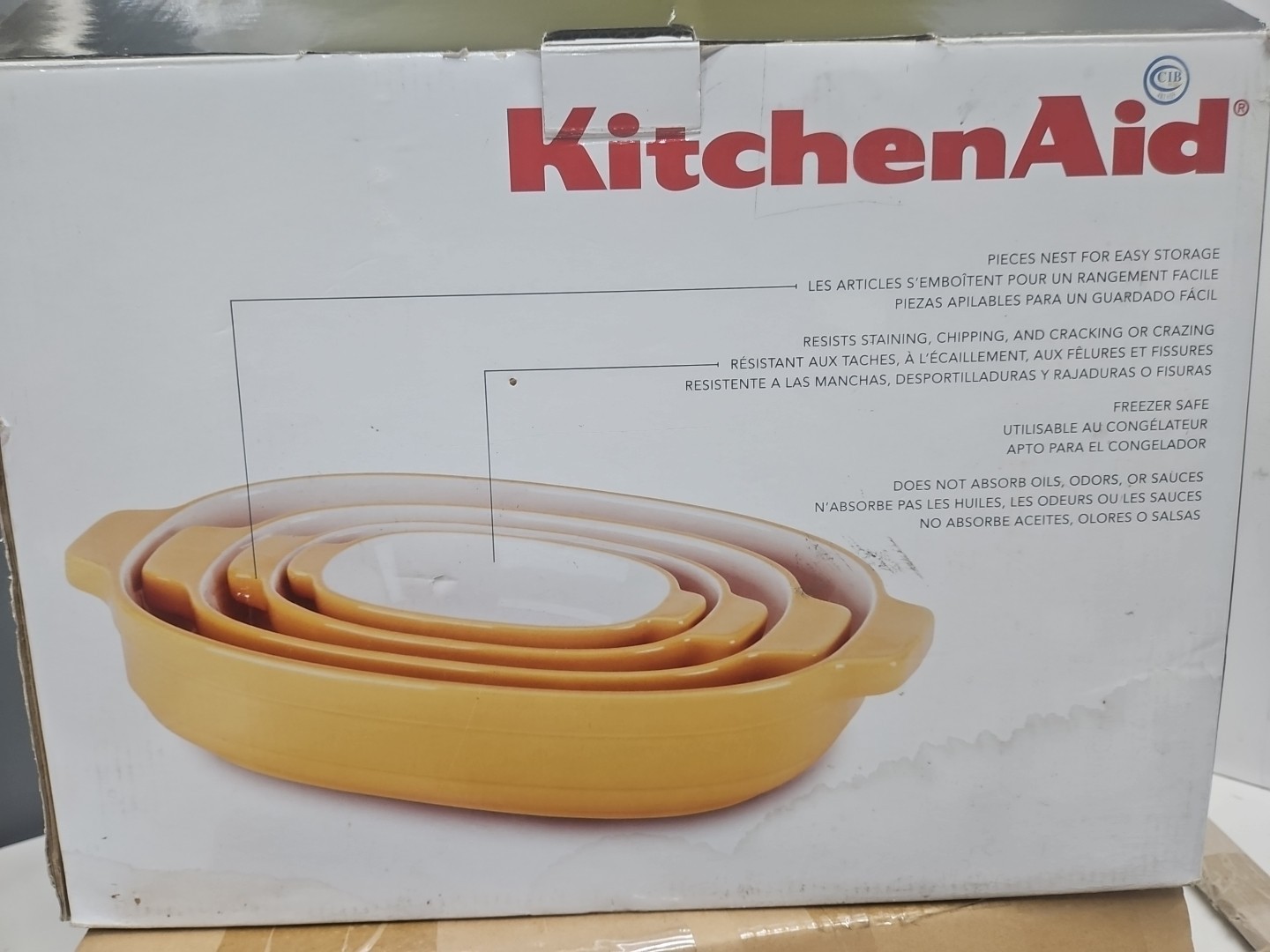 KitchenAid KBLR04NSBF Nesting Oval Ceramic 4-Piece Bakeware Set ...