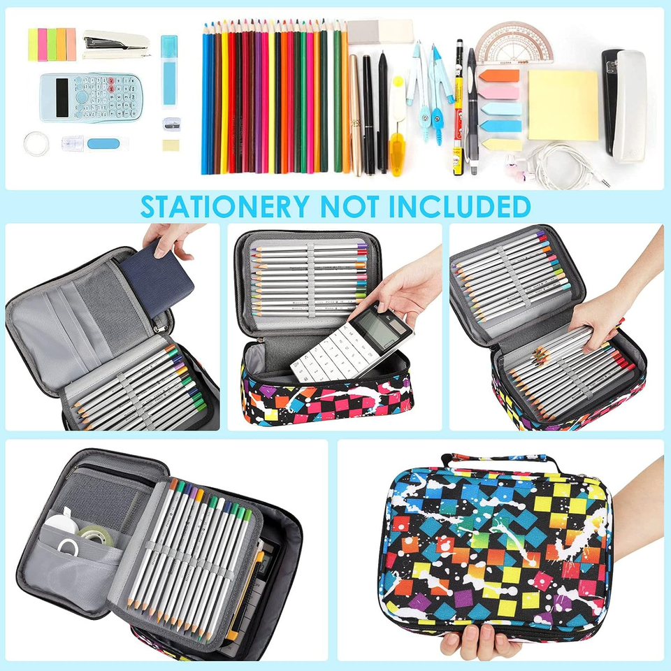 72 Slots Astuccio Matite, Ampia Capacità Borsa per Cancelleria Porta ...