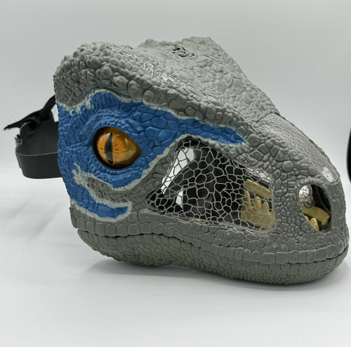 Jurassic World Velociraptor Blue Raptor Dino Mask Electronic Chomp N ...