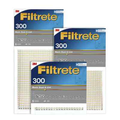 3M Filtrete MPR 300 Merv 5 Basic Air Filter Reduce Lint Dust Mite ...