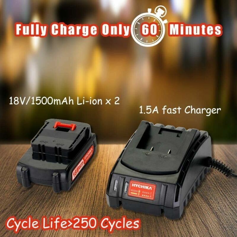 HYCHIKA Cordless Drill Driver 20V Max 35N.m &Impact Driver 2x1.5Ah ...