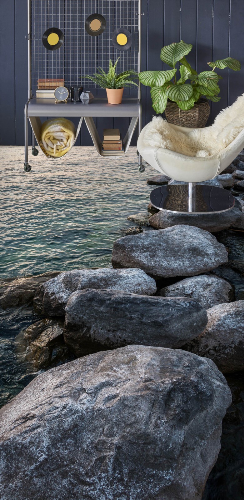 3D Grauer Stein H6120 Fußboden Wandbild Fototapete Tapete Familie Coco ...