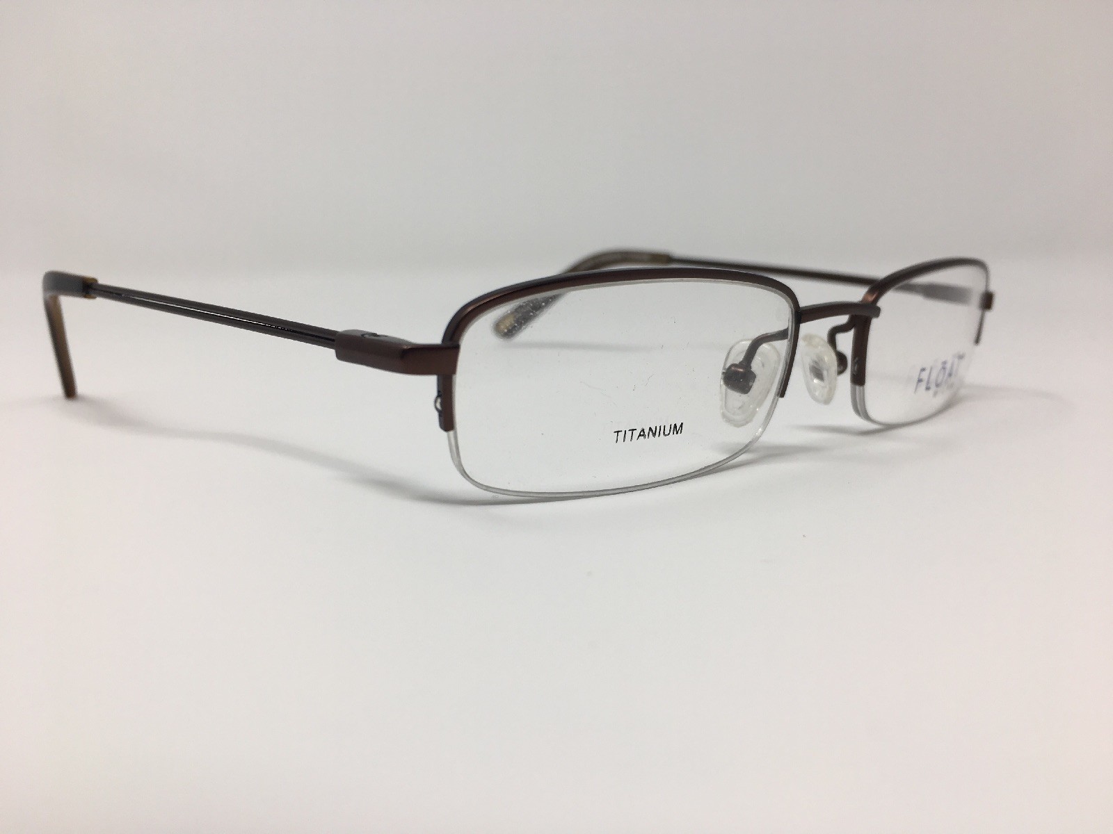 Authentic Float Eyeglasses 48-17-135 Brown Titanium Italy Half Rimless ...