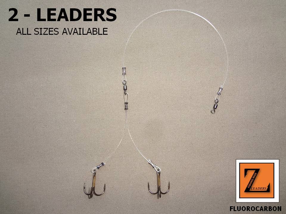 2 - FLUOROCARBON ICE FISHING QUICK STRIKE / SMELT RIGS - Z LEADERS #600 ...