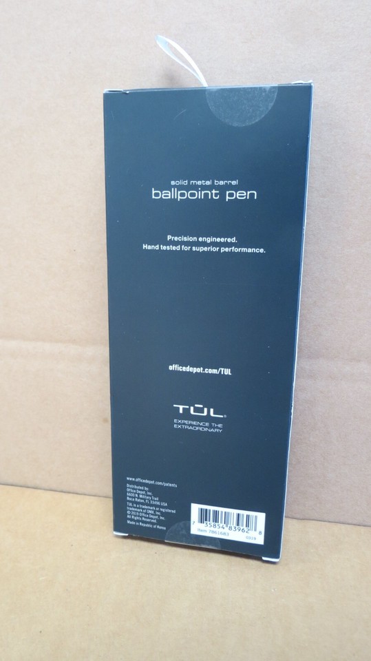 TUL 0319 BLACK & BLUE 1.0 MED SOLID METAL BARREL BALLPOINT PEN NEW ...