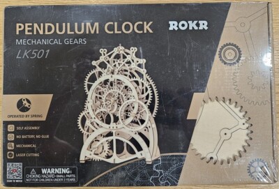 Pendulum Clock Assembly Puzzle Mechanical Gears ROKR Engineering Kit ...