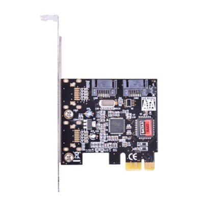 PCIe X1 to 2 Port SATA 2.0 3G/bps RAID Controller Card SIL3132 Chipset ...