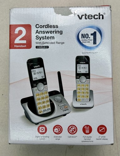VTech CS5229-2 DECT 6.0 2-Handset Cordless Phone 735078048493 | eBay