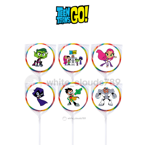 24 Teen Titans Go Characters 1.67" Sticker Labels for Bag Party Favors ...
