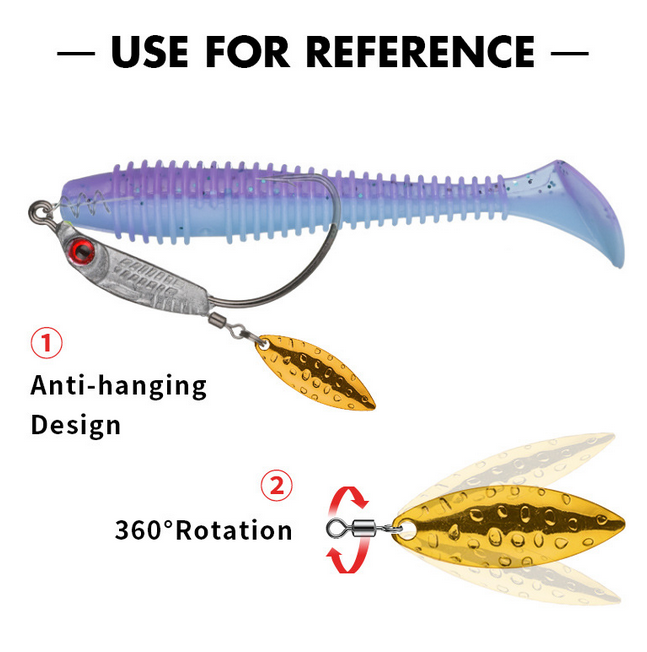 10PCS Sharp Weighted Fishing Hook Wide Gap Weedless Hook Offset Worm ...