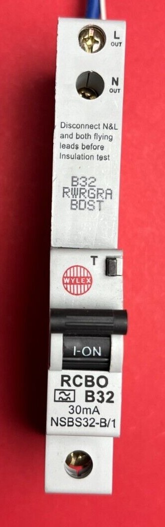 Wylex B16 NSBS16-B/1 B20 NSBS20-B/1 B32 NSBS32-B/1 B40 NSBS40-B/1 RCBO ...