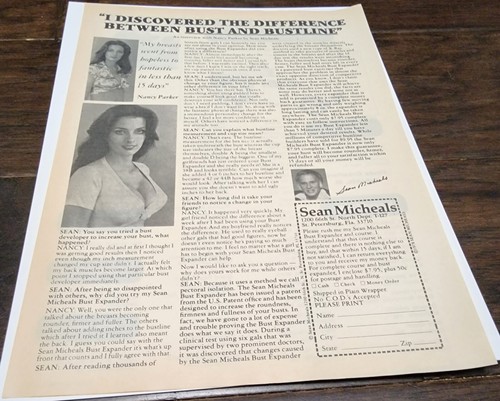 Vintage 1970's Sean Micheals Bust Enhancer Magazine Print Ad | eBay UK
