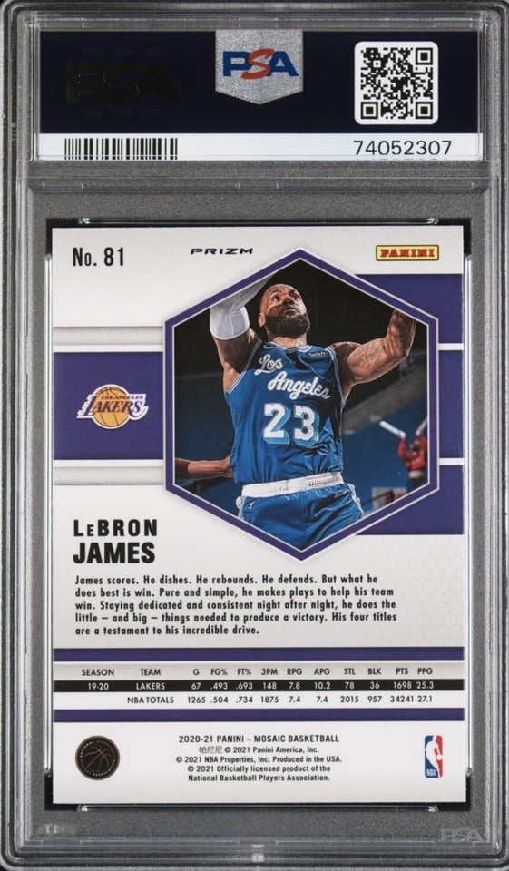 2020 Panini Mosaic LeBron James True Genesis #81 PSA 9 SSP Lakers | eBay