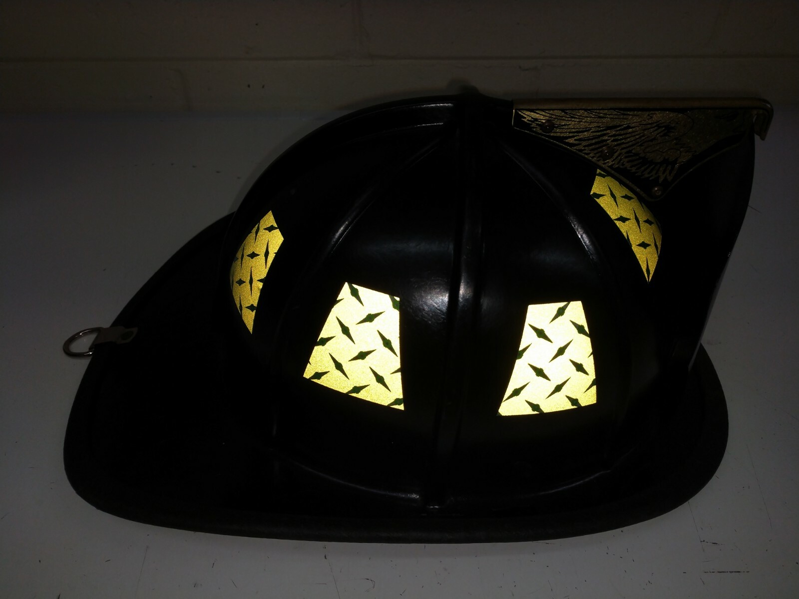 8 Reflective Fluorescent Yellow Diamond Plate Fire Helmet Tetrahedrons ...