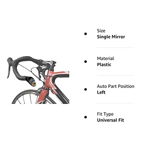 Road Drop Bar Rearview Bike Mirror - Cycling Safety Mirror - Single For ...