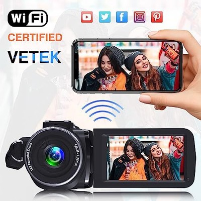 Video Camera 8k Camcorder 48MP UHD WiFi IR Night Vision Vlogging Camera ...