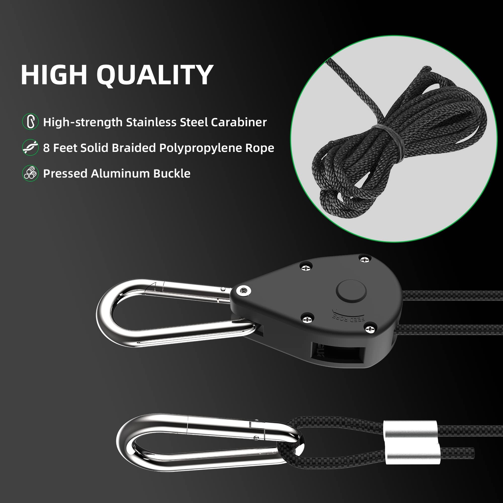 1/8 Inch Adjustable Rope Hanger Heavy Duty Light Fixture Hangers with ...