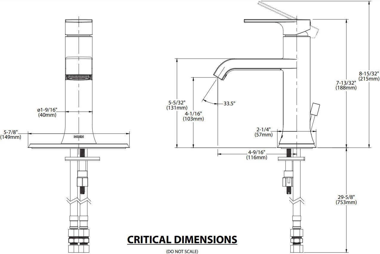 Moen WS84760 GENTA Single Hole One Handle Bathroom Faucet w Drain ...