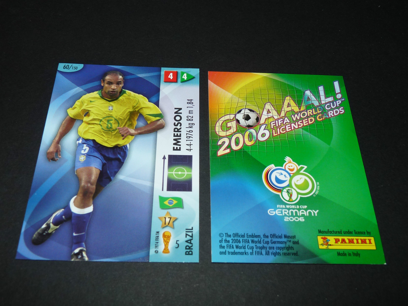 EMERSON BRASIL BRESIL PANINI CARD FOOTBALL GERMANY 2006 WM FIFA WORLD ...