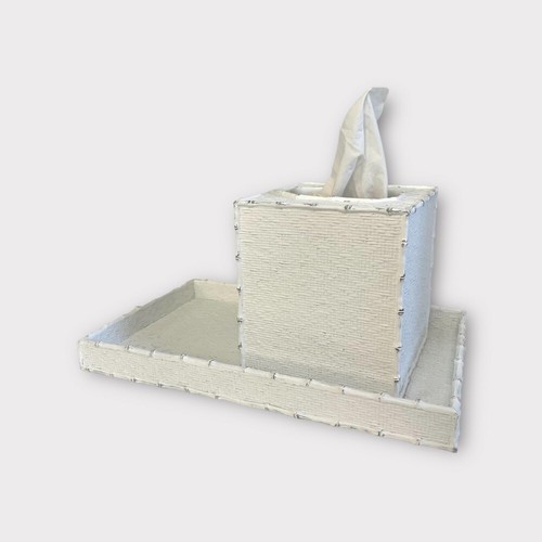 NEW Flair Decor White Weave Cube Tissue Box 14x14cm | eBay