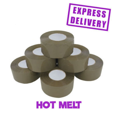 6 ROLLS EXTRA STRONG BIG TAPE BROWN HOT MELT ADHESIVE 48MM X 150M | eBay UK