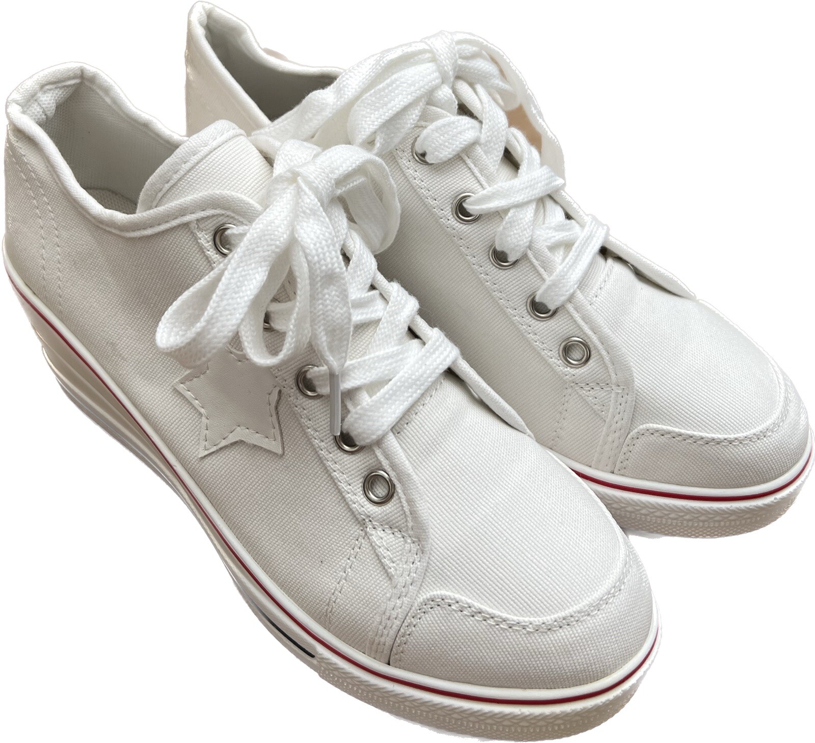 Women Sneakers Shoes Heel White Color Size 37 No Box. | eBay