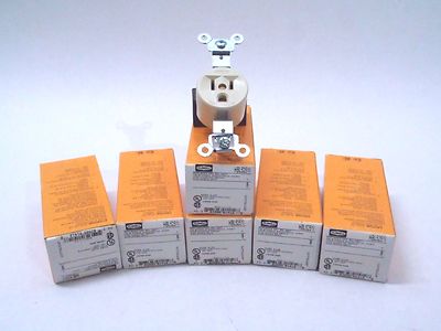 LOT OF 6 HUBBELL HBL5251I 15A 125V ivory single receptacle | eBay