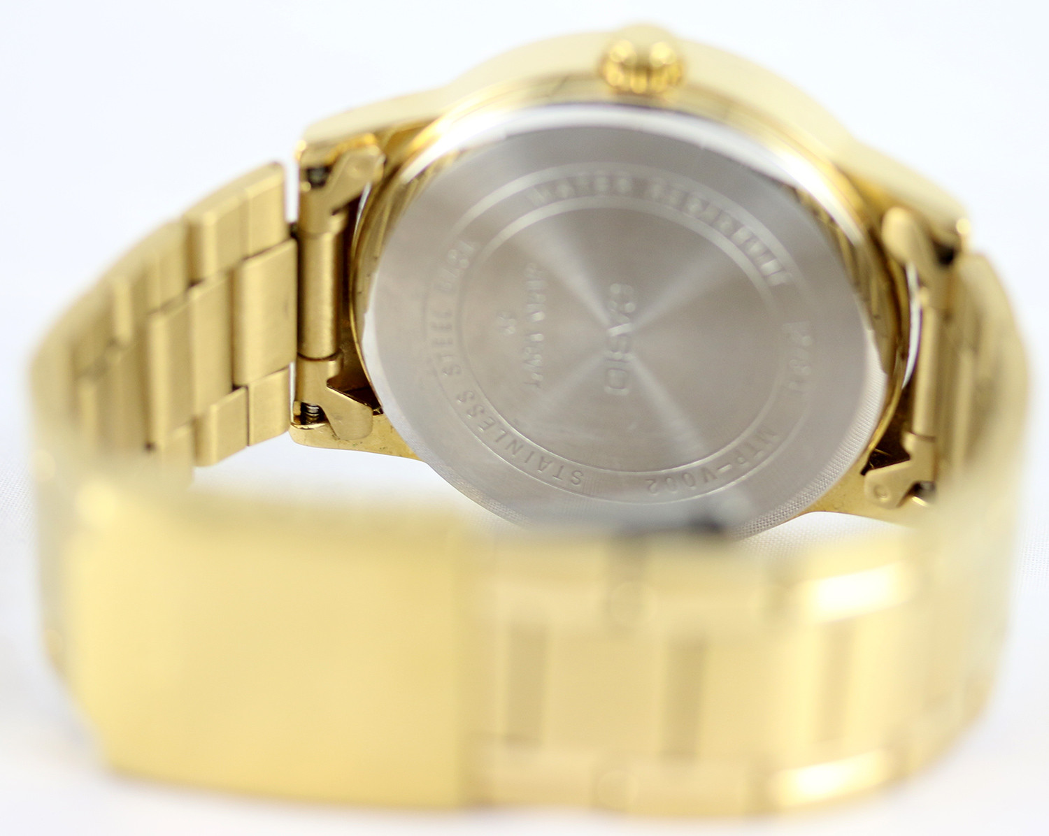 Casio Mens White Face Gold Analog Steel Band MTP-V002G-7B Date Fashion ...