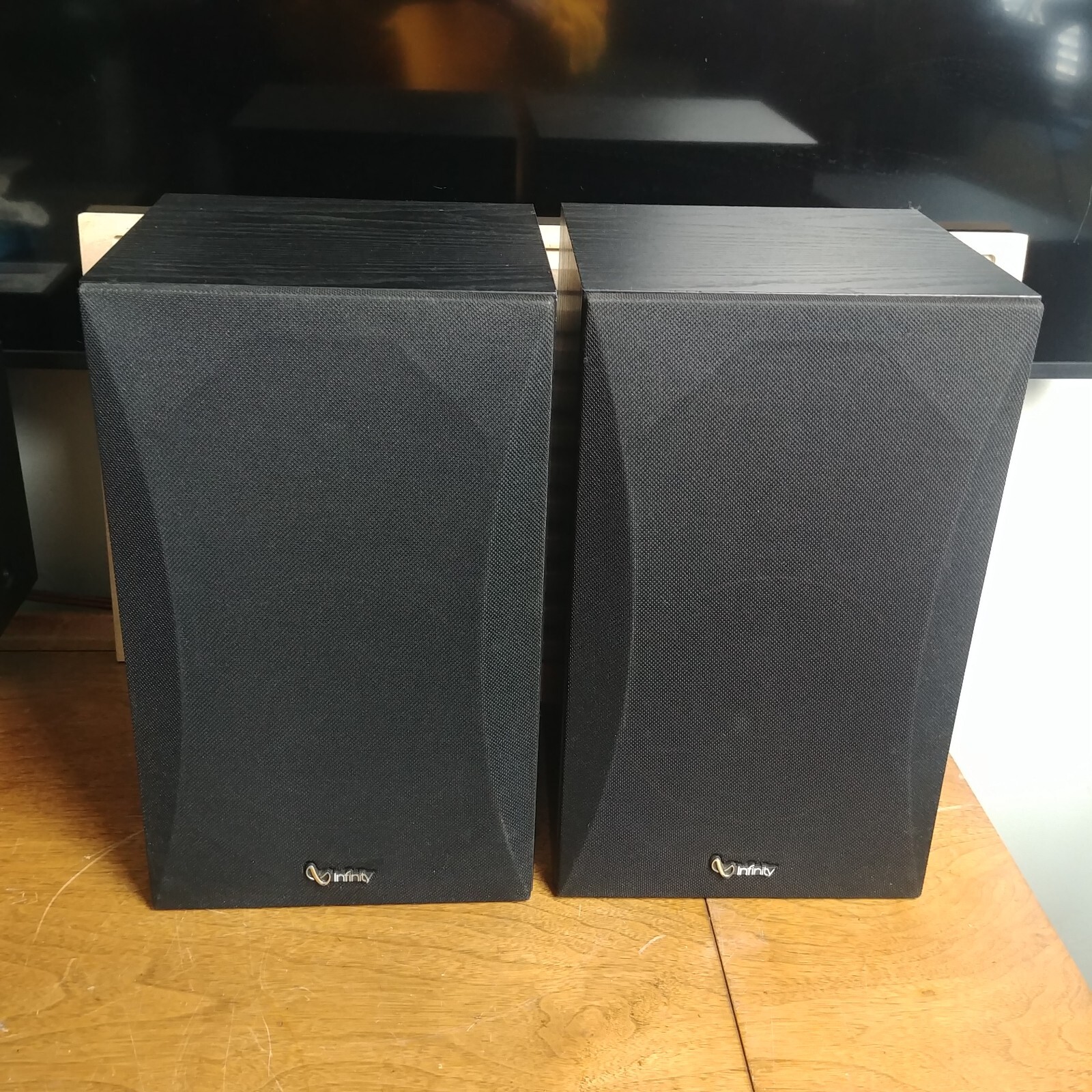 Vintage Infinity SM65 2 way Bookshelf Speakers Black Ash Wood Cabinets ...