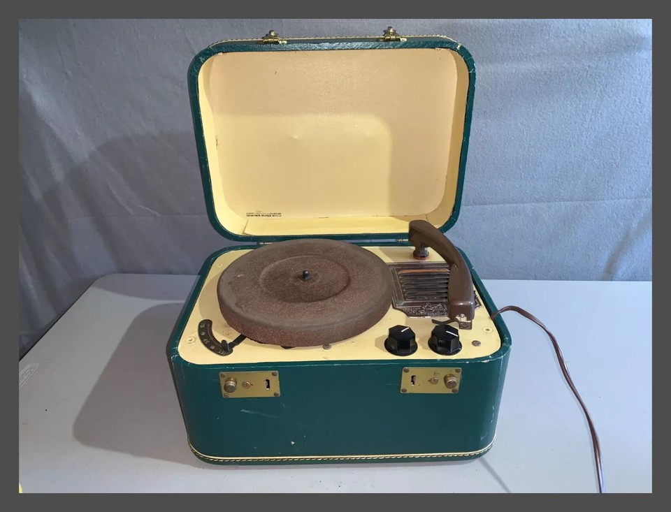 Vintage RCA Symphonic Tube Record Player – Portable Green Case 50s/60s ...