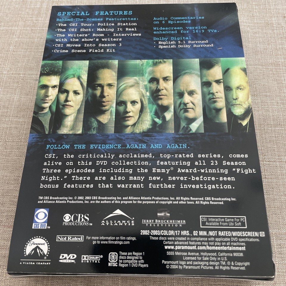 CSI: Crime Scene Investigation The Complete Third Season - 6 DVDs! | eBay
