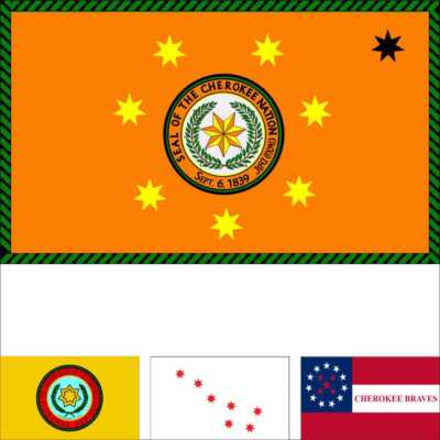 Native Cherokee Nation Flag EBCI Eastern Band of Cherokee Indians ...
