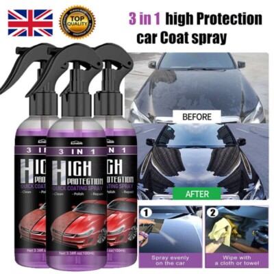 3Pack High Protection Quick Car Coat Ceramic 3 in 1 Coating Spray Fast ...
