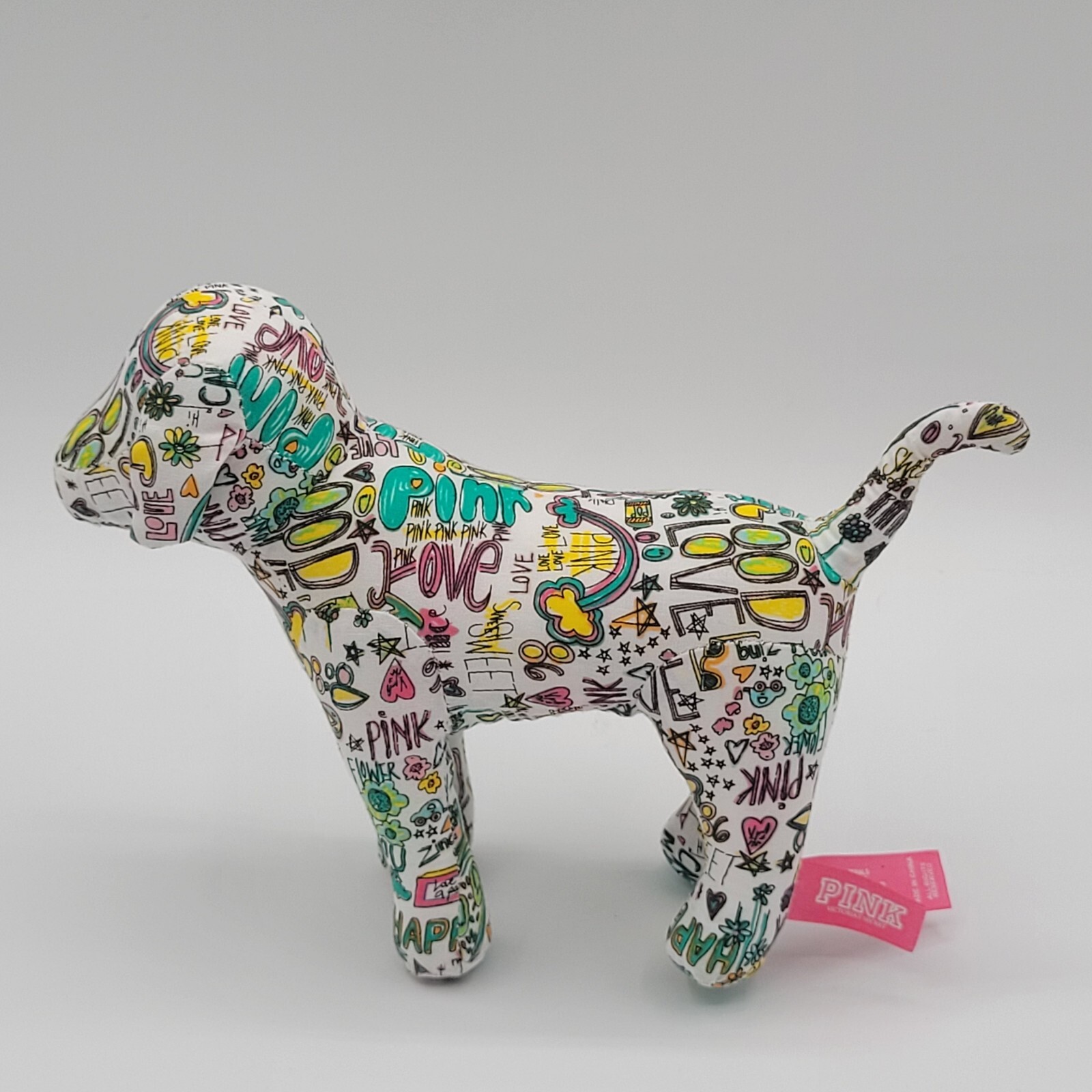 Victoria’s Secret PINK Graffiti Dog Plush Doodle Dog Stuffed Animal Toy ...