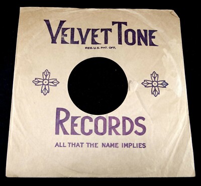 VINTAGE 1925-1932 VELVET TONE RECORDS SLEEVE ONLY COLUMBIA JAZZ LABEL ...