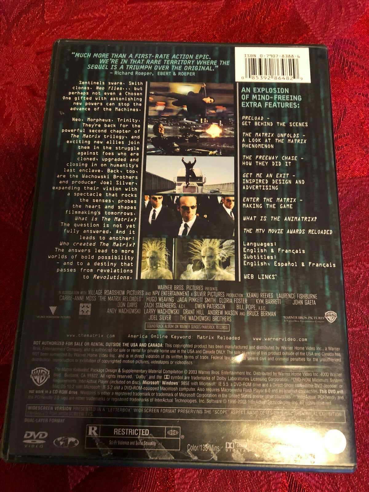 The Matrix Reloaded (DVD, 2003, 2-Disc Set, Widescreen) 85392864829| eBay