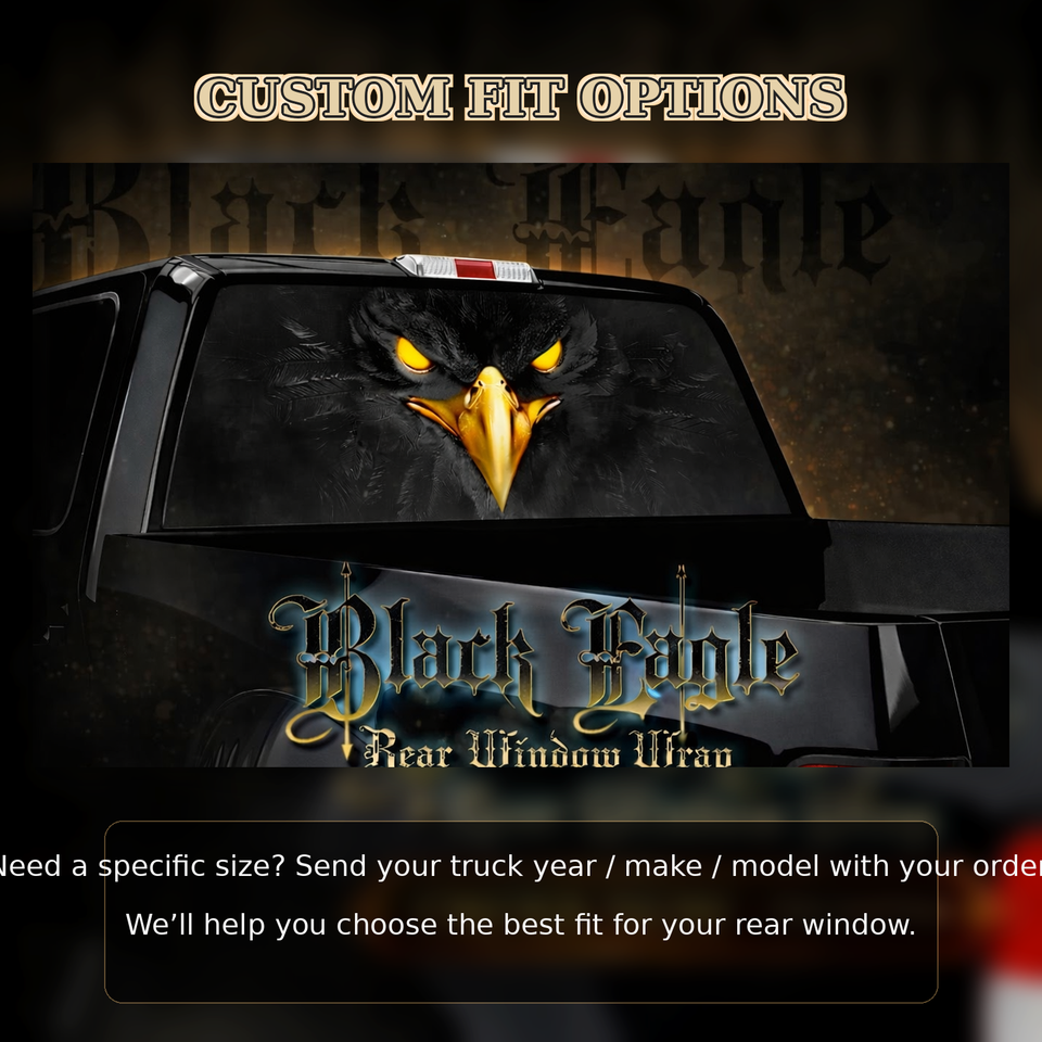 Rear Window Perforated Vinyl Wrap Black Eagle / Car Truck Window ...