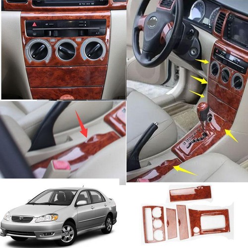 For Toyota Corolla 03-05 06-08 Peach Wood Grain Console AC Knob Gear ...