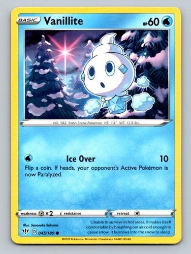 2020 Pokemon Card Darkness Ablaze Vanillite 45/189 | eBay