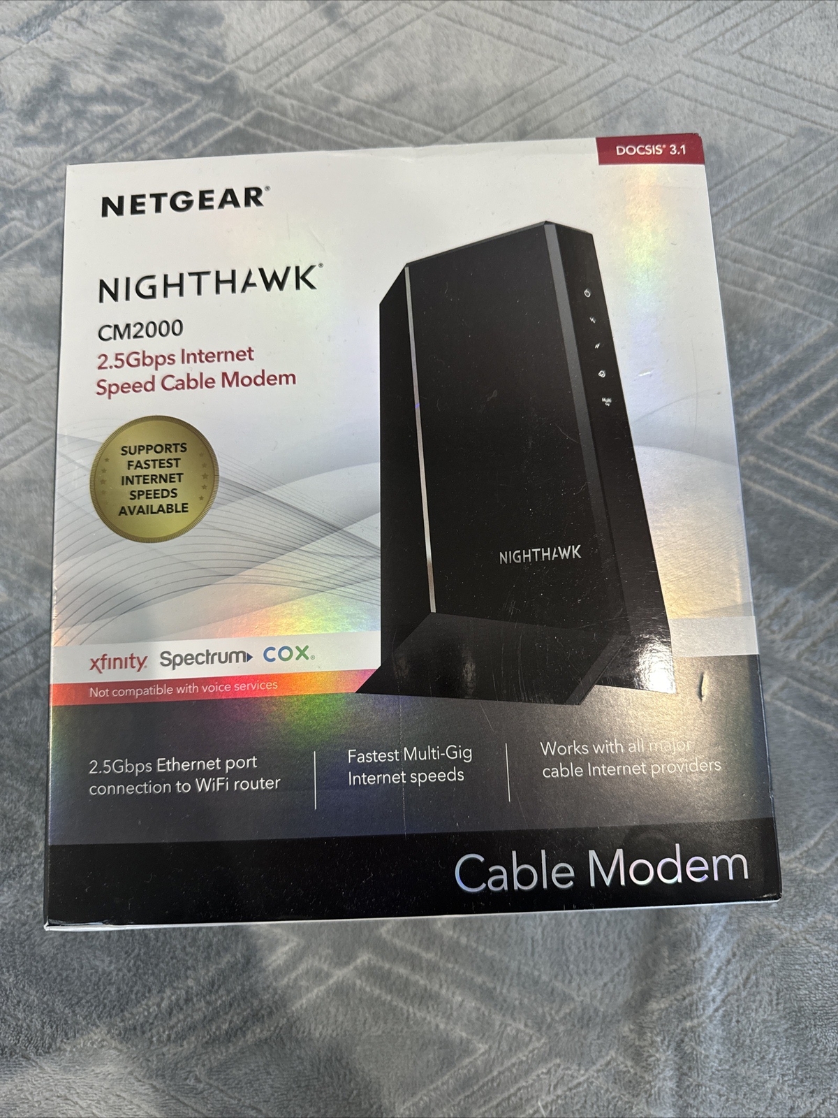 NETGEAR Nighthawk CM2000 32x8 2.5Gbps Multi-Gig DOCSIS 3.1 Cable Modem ...