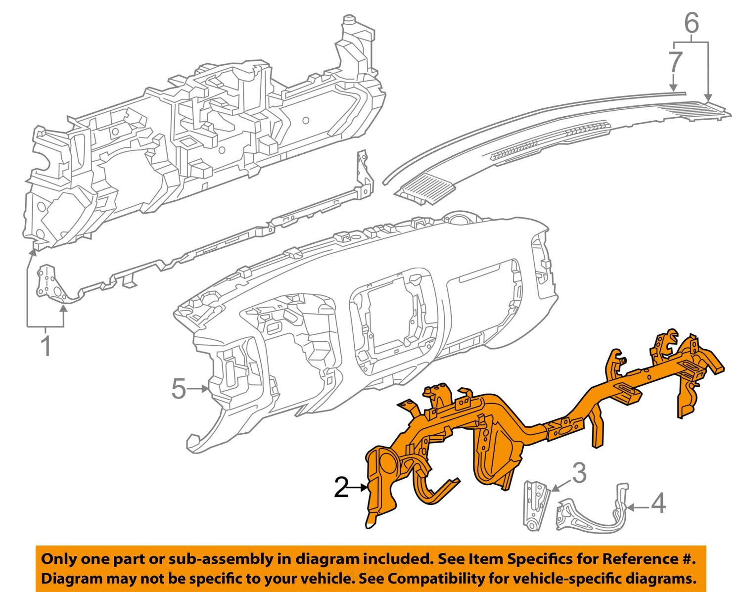 GM OEM 06-19 HHR Instrument Panel Instrument Panel-Reinf Beam 84353997 ...