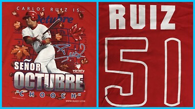 New Men's CARLOS RUIZ #51 Philadelphia Phillies "Chooch" Señor Octubre ...