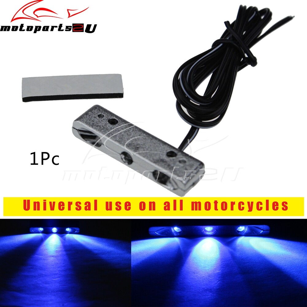 For BMW Yamaha Honda Kawasaki KTV Blue LED License Number Plate Light ...