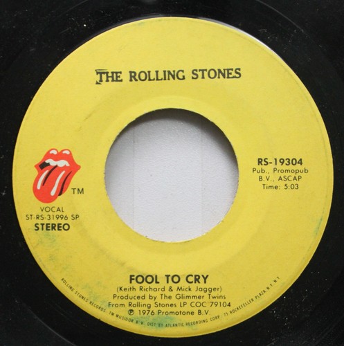 Rock 45 The Rolling Stones - Fool Pour Cry / Hot Stuff Sur Promopub | eBay