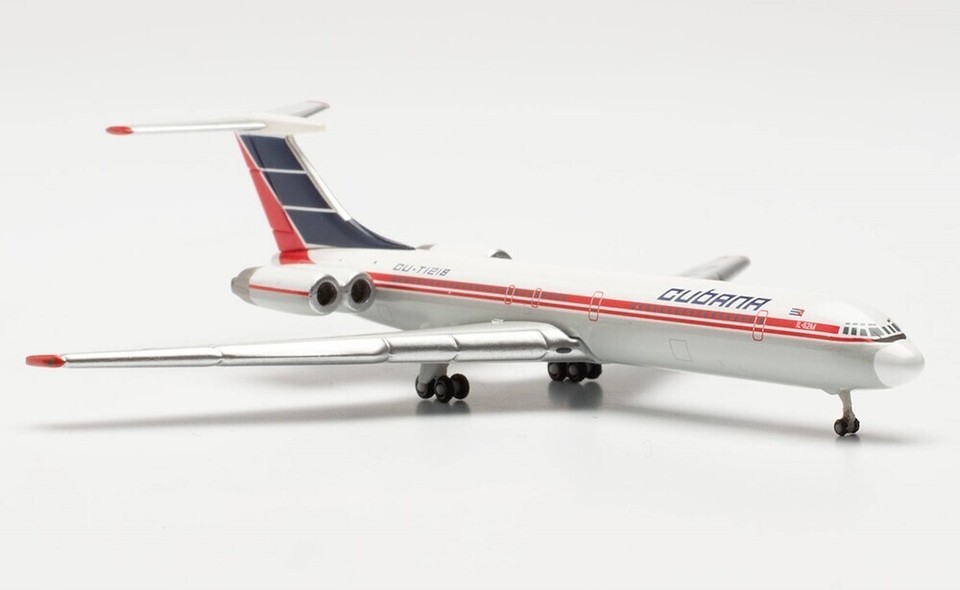 New! Herpa 537315 Cubana de Aviación Ilyushin IL62M, reg CU-T1218 1:500 ...