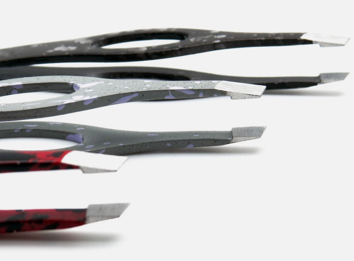 Set of 3 Beauty Eyebrow Hair Removal Tweezer Professional Slanted Steel ...