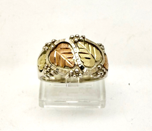 Sterling Silver 12k Black Hills Gold CCO Coleman Co Band Ring Sz 7 3/4 ...