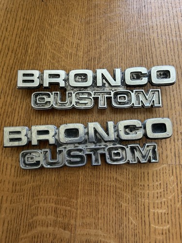 78 79 Bronco Custom Emblems Pair OEM 1978 1979 Metal | eBay